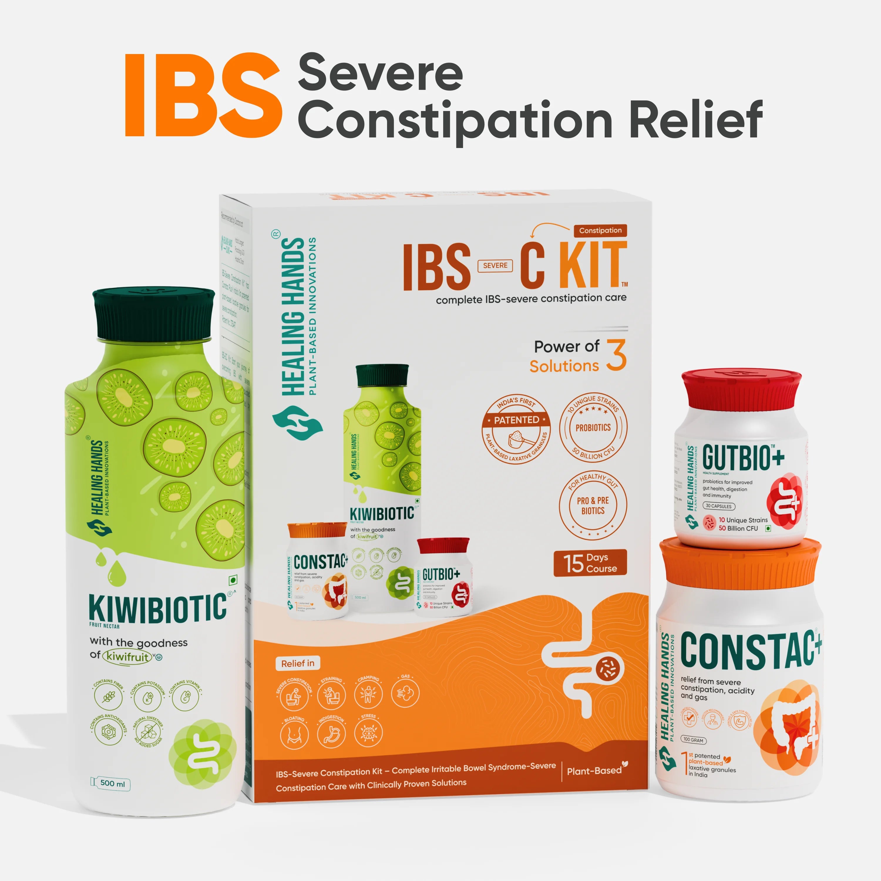 IBS-Severe Constipation Kit – GutBio Plus, KiwiBiotic and Constac Plus