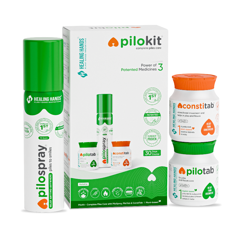 PiloKit Piles Treatment Kit I 30-Day I PiloSpray PiloTab ConstiTab